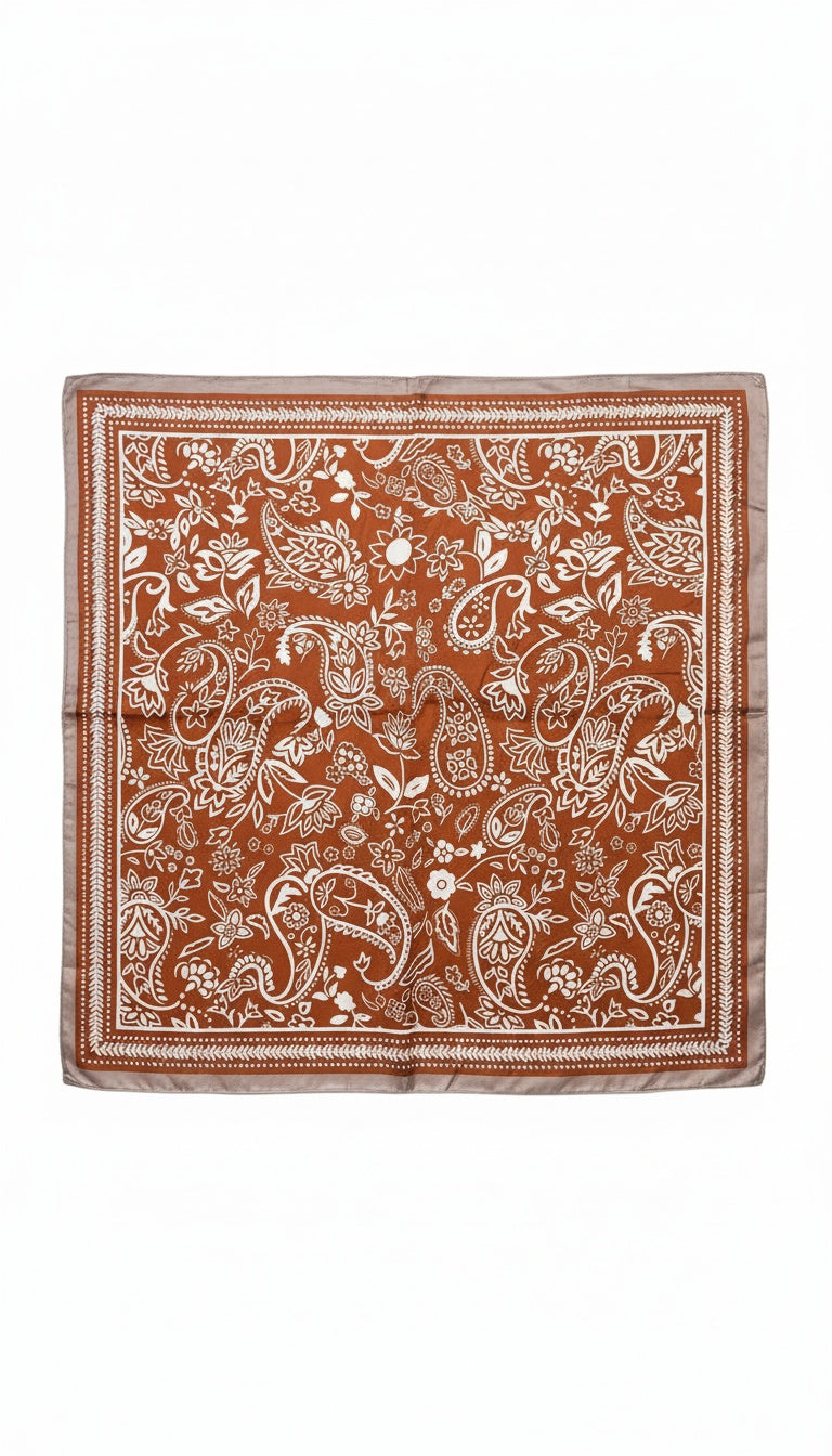 Paisley Flower Scarf - Terracotta – Ediit